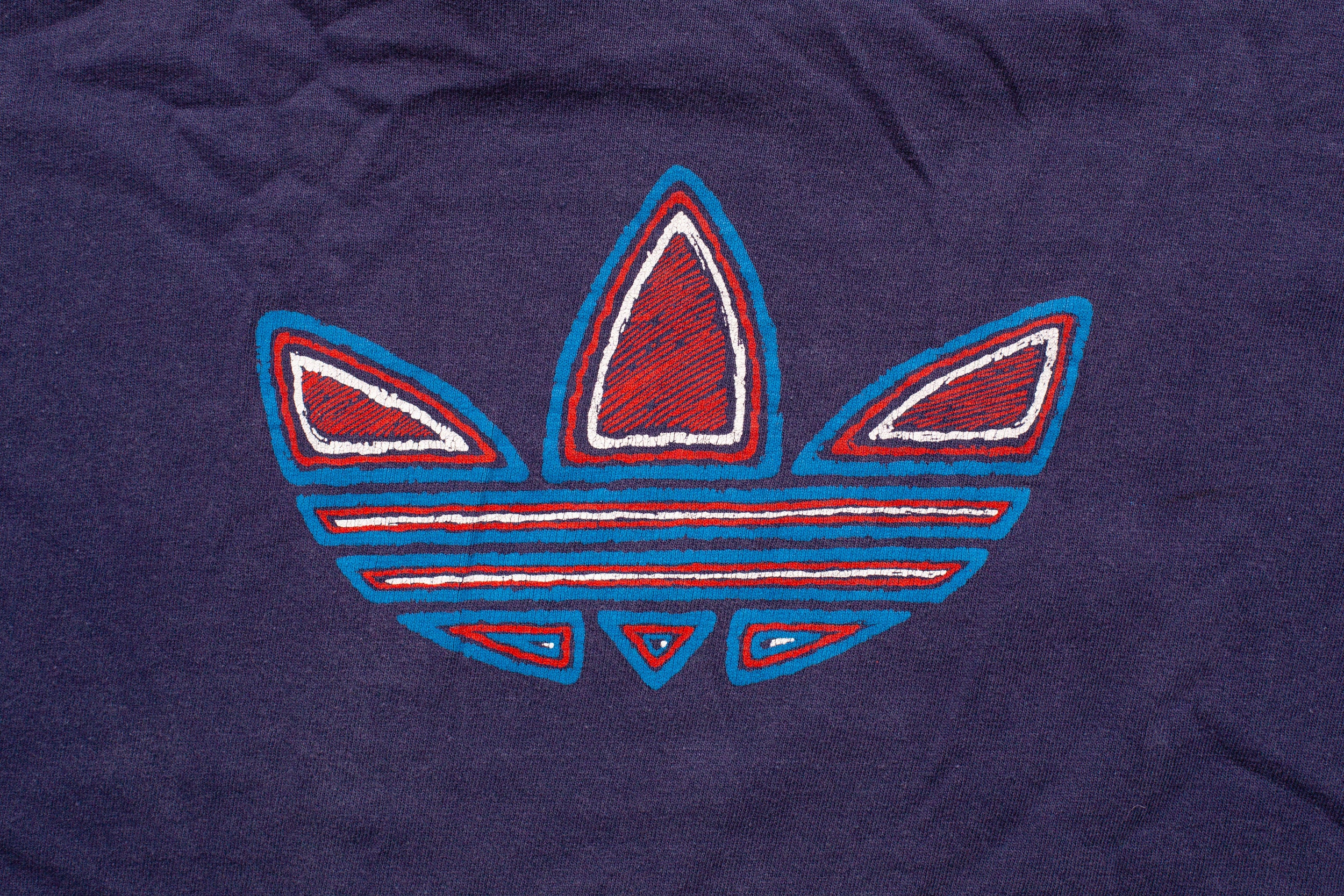 80s ADIDAS Spell Out Trefoil Logo T-shirt, XL, Vintage Tee, Firebird ...