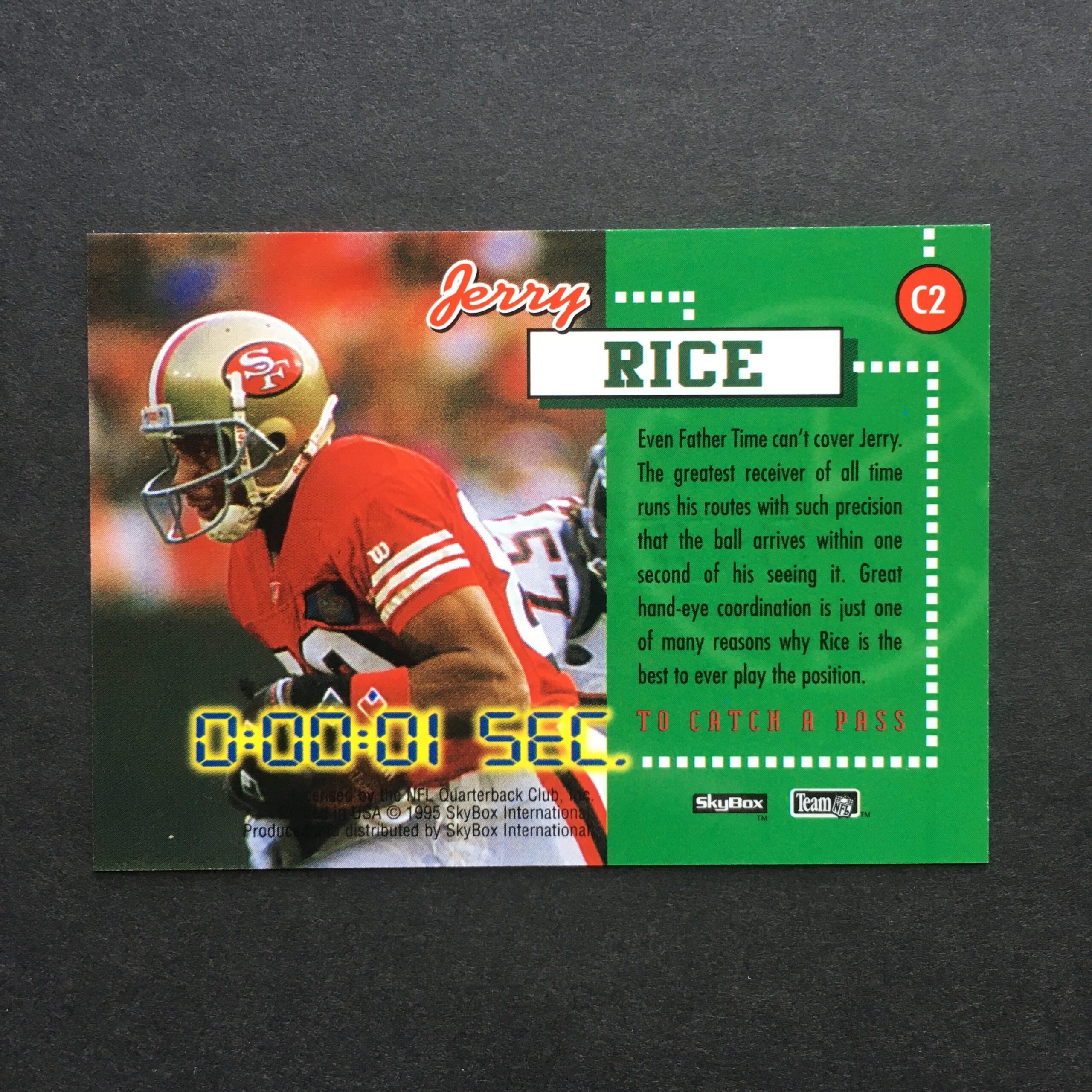 Jerry Rice 1995 Skybox Impact Countdown to Impact Insert Card C2, 49ers ...