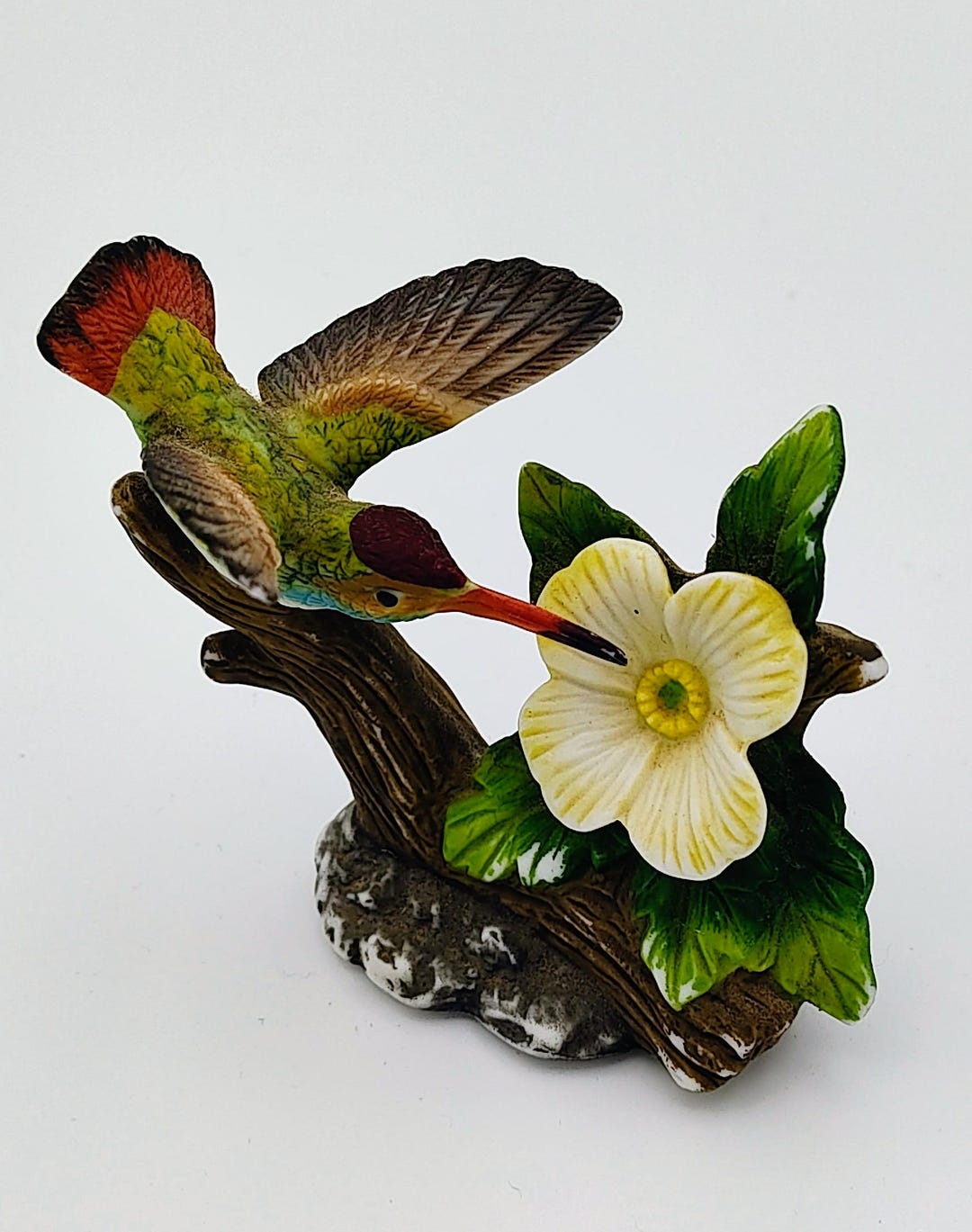 Vintage Porcelain Bird Hummingbird in Feeding in Flight - Etsy