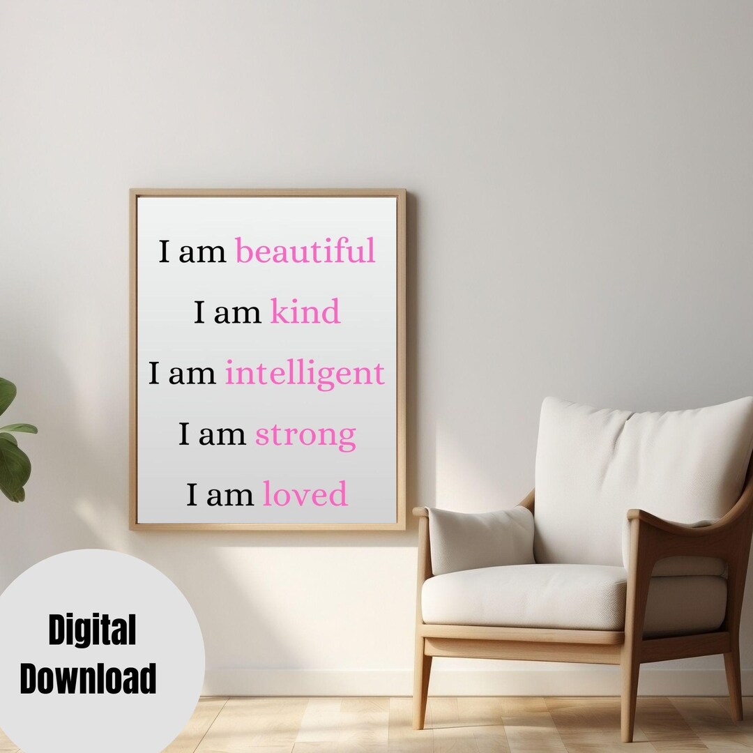 Self-love Positive Affirmation Wall Art - Etsy