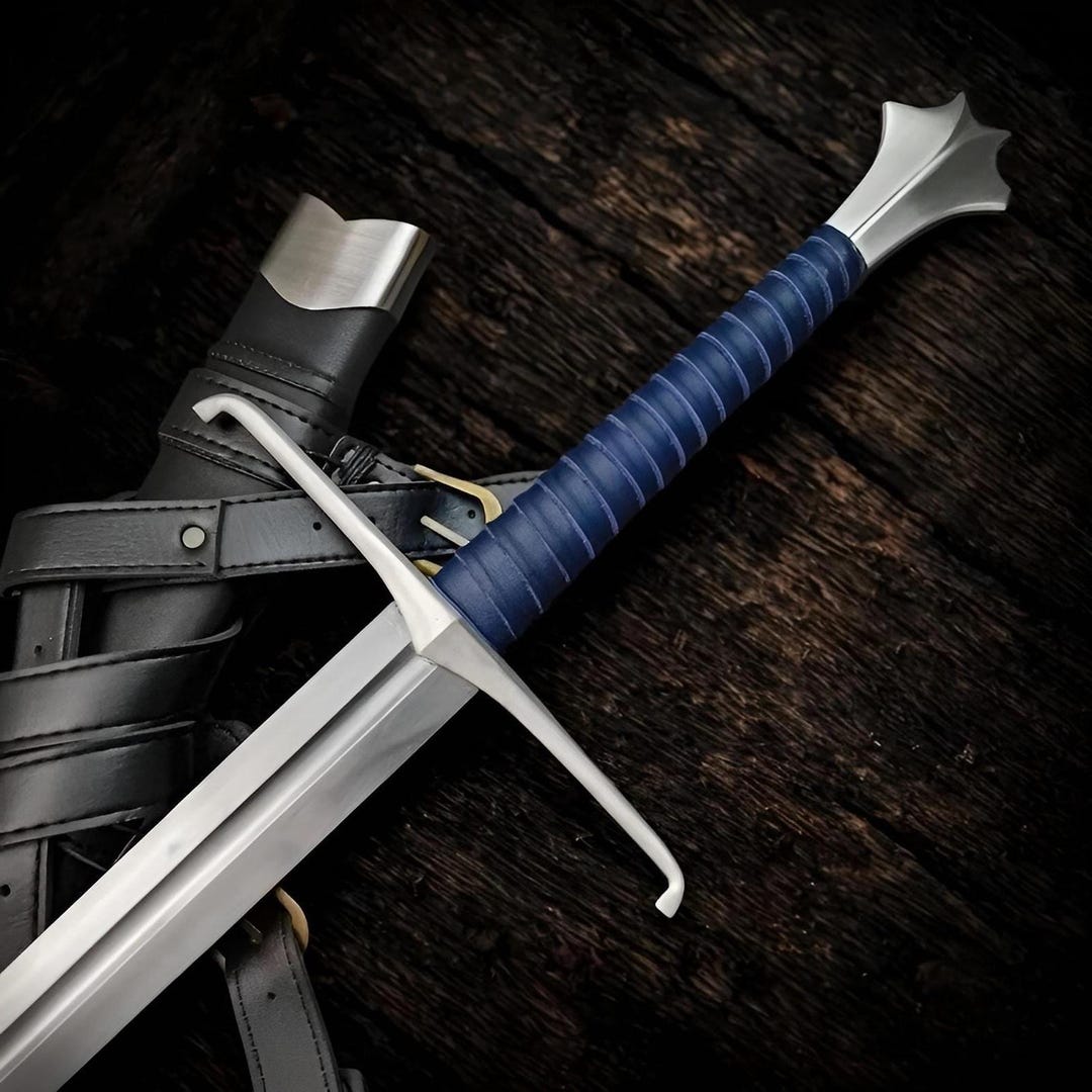 Hand Forged 5160 Steel Sword 36 Inch Full Tang With Leather Sheath - Etsy
