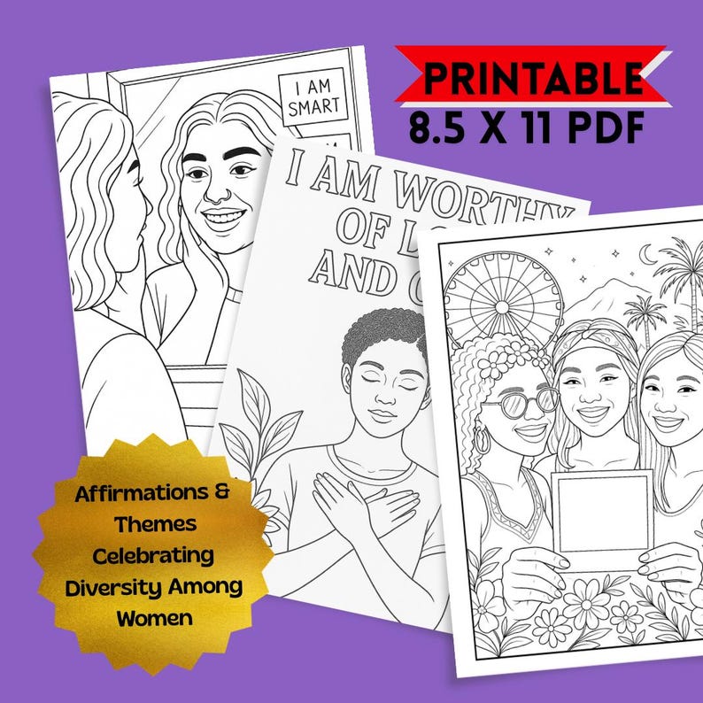 Self-care Coloring Book Printable for Adults | Therapist-created ...