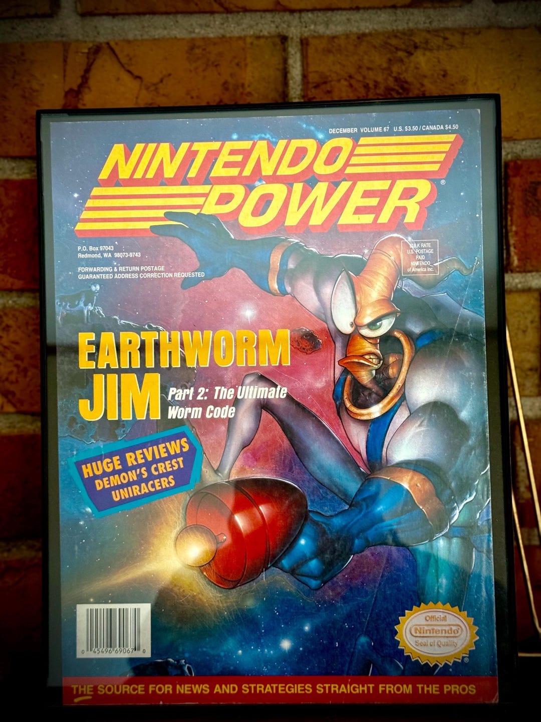 Earthworm Jim (1994) 8.5x11 Vintage Framed Authentic Poster NES ...