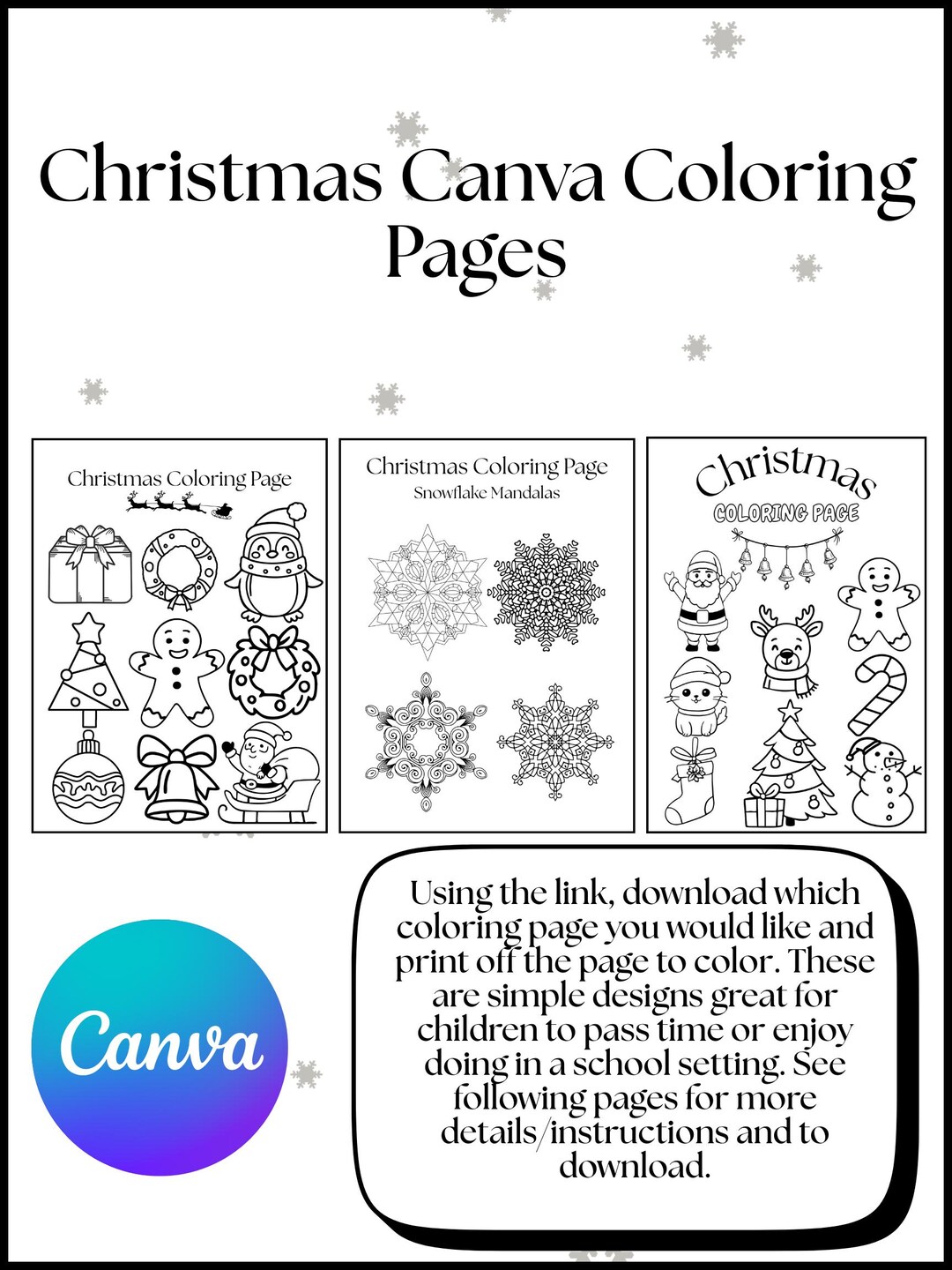 Christmas Canva Coloring Page, Downloadable Christmas Coloring Page ...