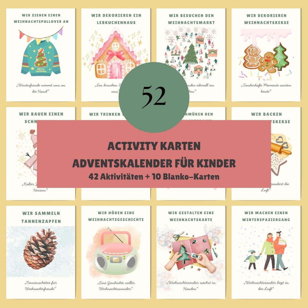 Digital Advent Calendar for Children (ages 2-5) | 24 Printable ...