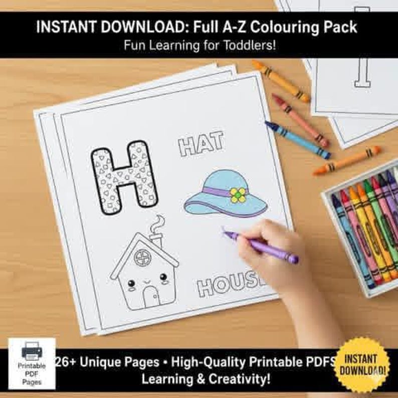 ABC Coloring Pages | Kids Alphabet Activity Sheets (digital Download ...