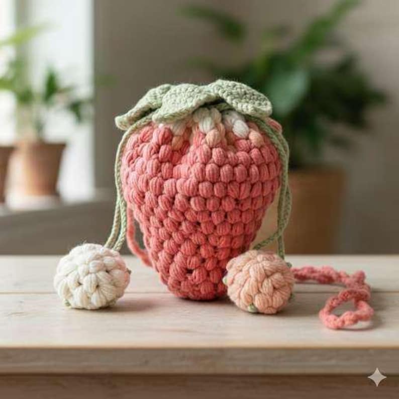 Crochet Strawberry Purse Pattern - Beginner Friendly Digital Download ...