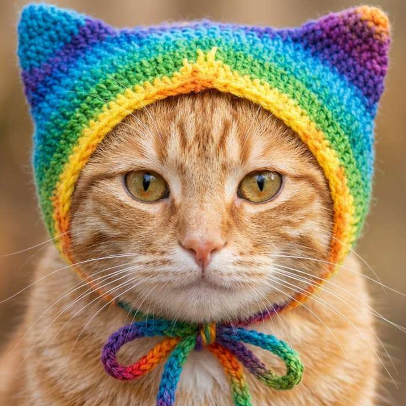 Crocheted Cat Bonnet - Etsy