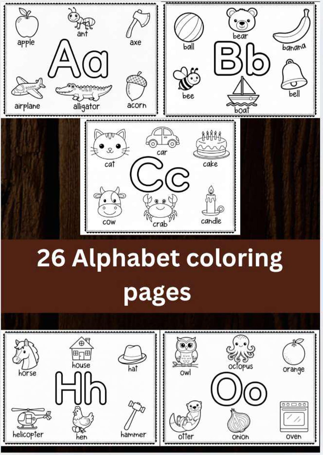 Alphabet Coloring Pages, A-Z Letter Worksheets, Preschool Learning (PDF ...