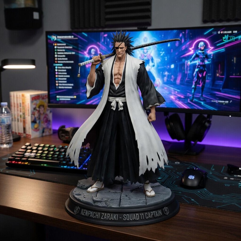 Kenpachi Zaraki STL File – Bleach Anime Samurai Figure Model (digital ...