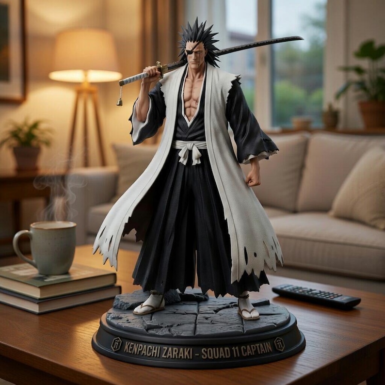 Kenpachi Zaraki STL File – Bleach Anime Samurai Figure Model (digital ...