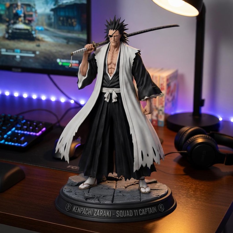 Kenpachi Zaraki STL File – Bleach Anime Samurai Figure Model (digital ...