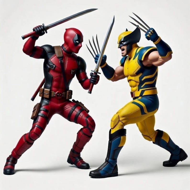 Deadpool Vs Wolverine STL File, 3D Battle Diorama Model (digital ...