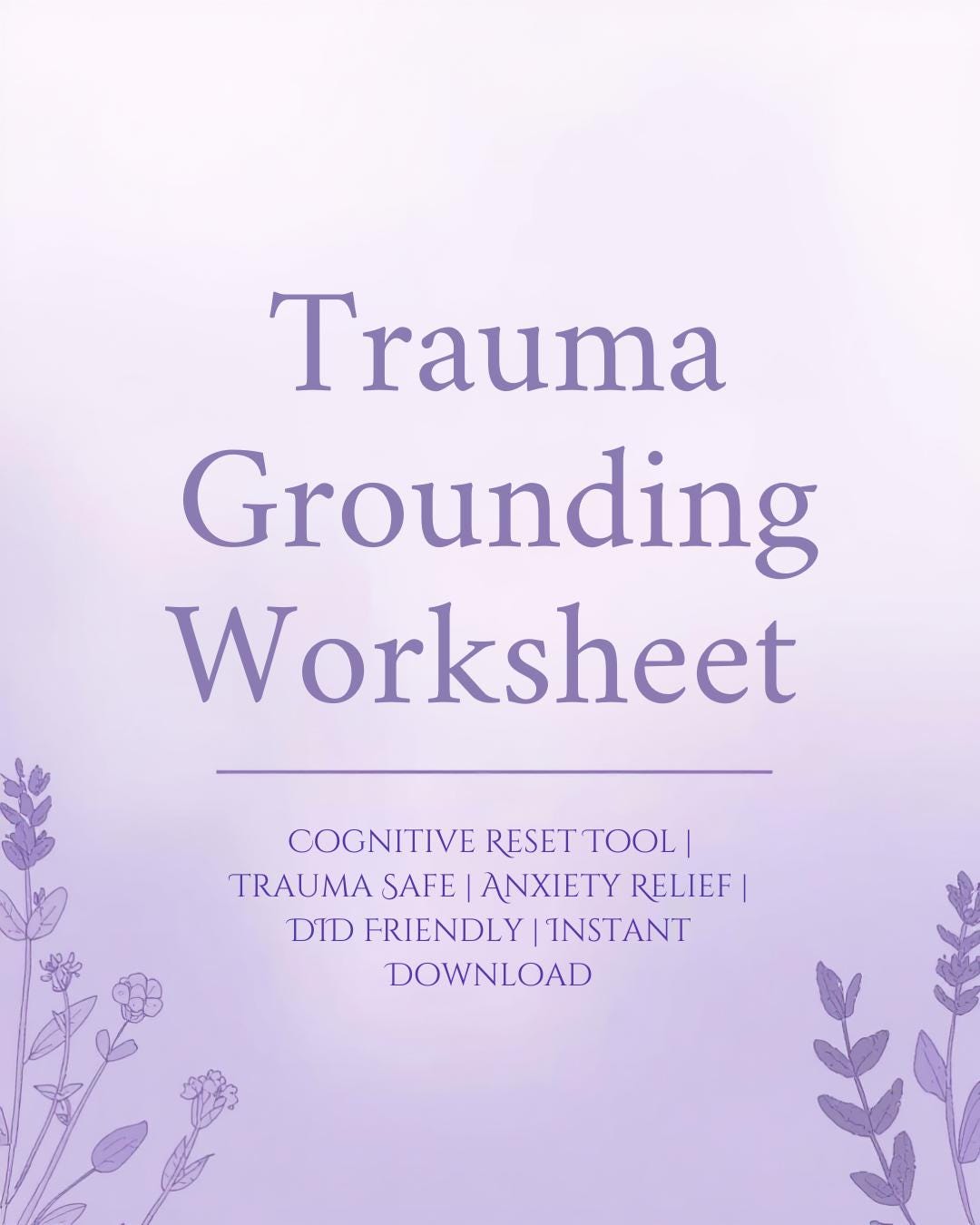 Trauma Grounding Worksheet | Complex Equivalence Cognitive Reset Tool ...