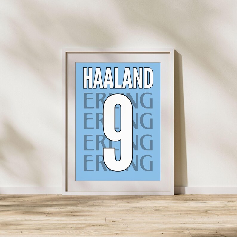 Erling Haaland Man City Football Prints | Download Wall Art Poster ...