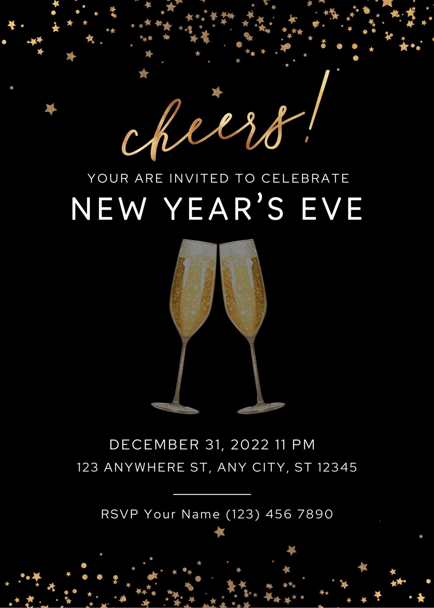 NYE Invitation, New Years Eve Party, - Etsy