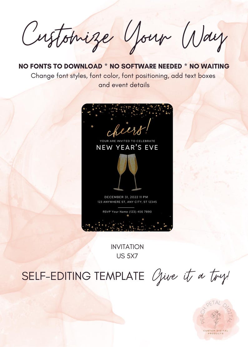 NYE Invitation, New Years Eve Party, - Etsy
