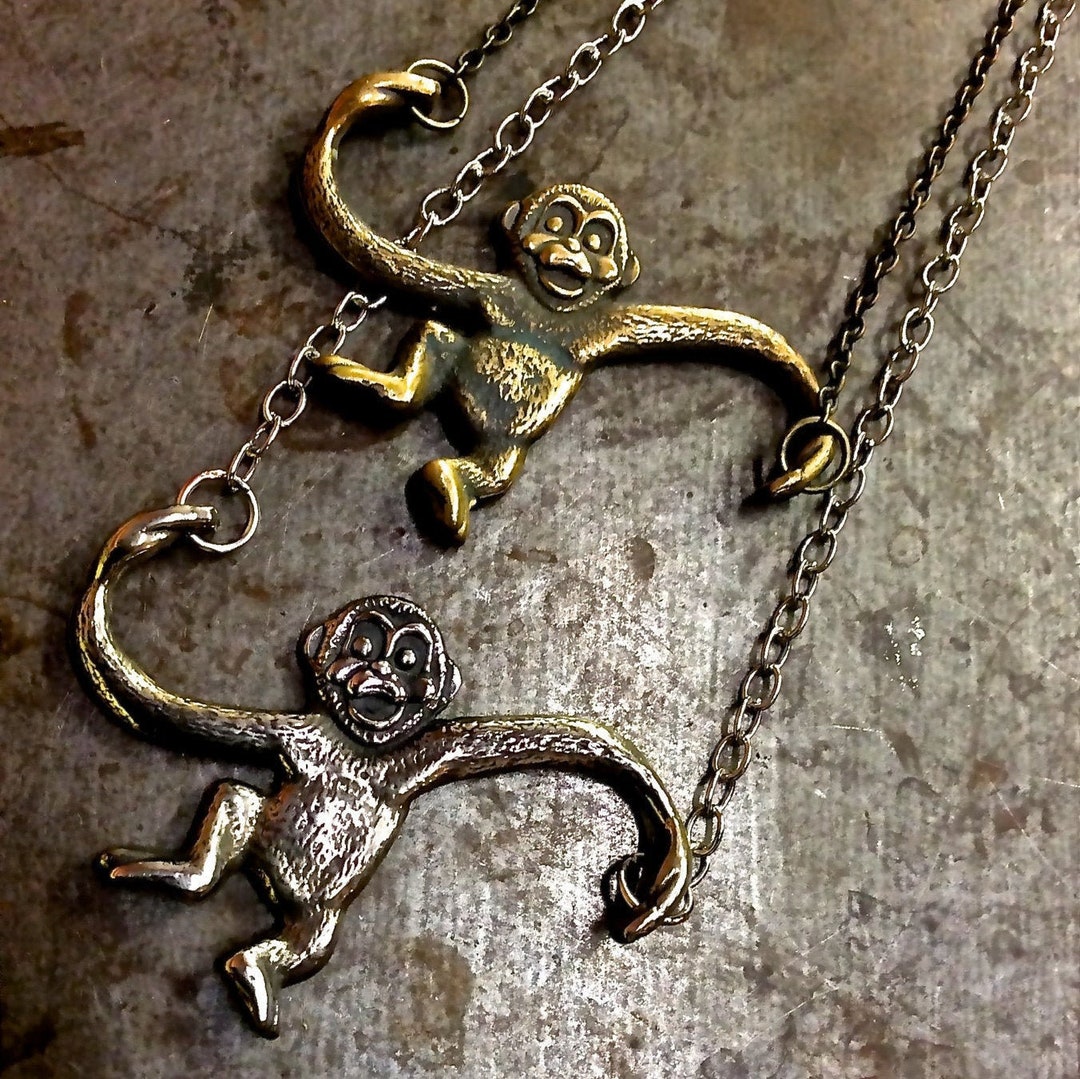 Monkey Necklace Barrel of Monkeys Brass Monkey See No Evil Hear No Evil ...