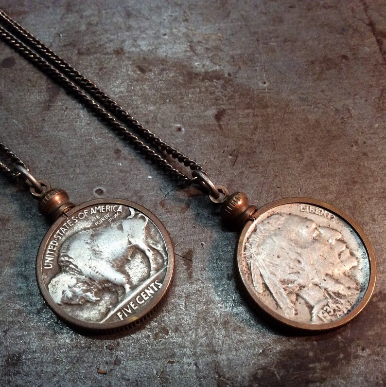 Buffalo Nickel Necklace - Vintage Coin - Coin Necklace - Native ...