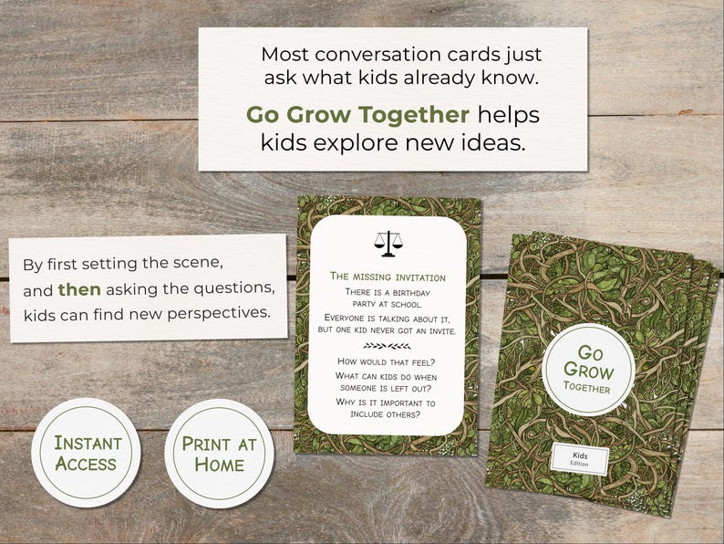 Go Grow Together: Kids Edition – Printable Conversation Cards - Etsy