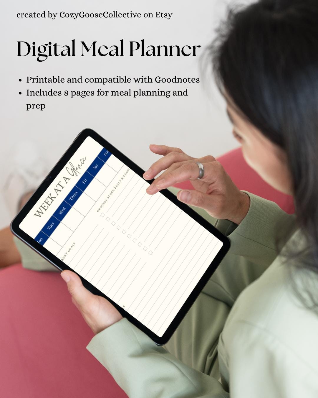 Weekly Digital Meal Planner: Printable, Goodnotes Compatible (digital ...