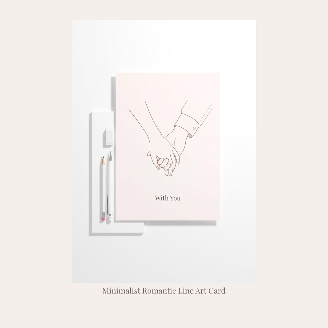 Romantic Line Art Printable Cards Set | Minimalist Couple Illustration ...