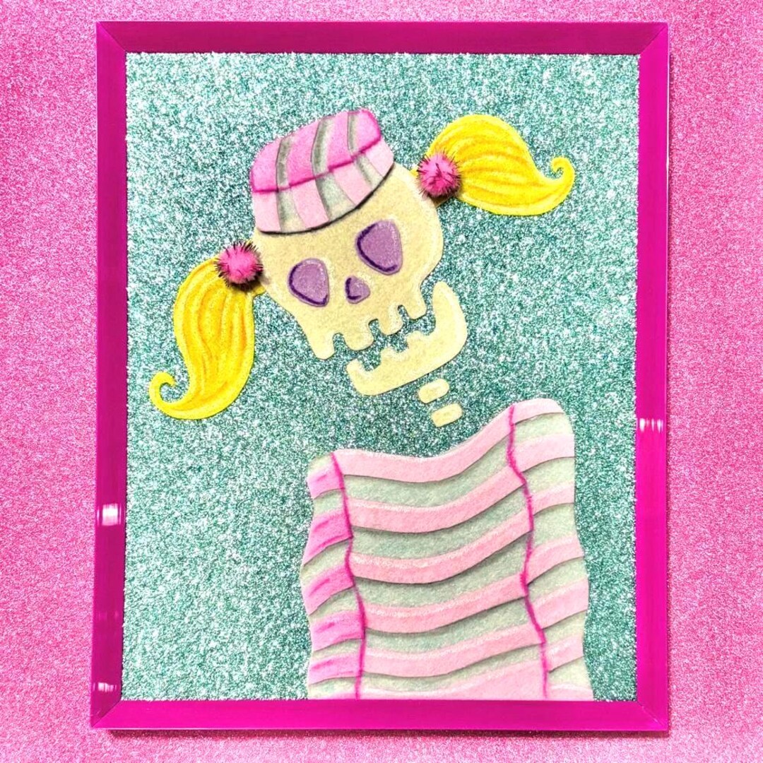 Bone Head Felt Art Piece - Etsy