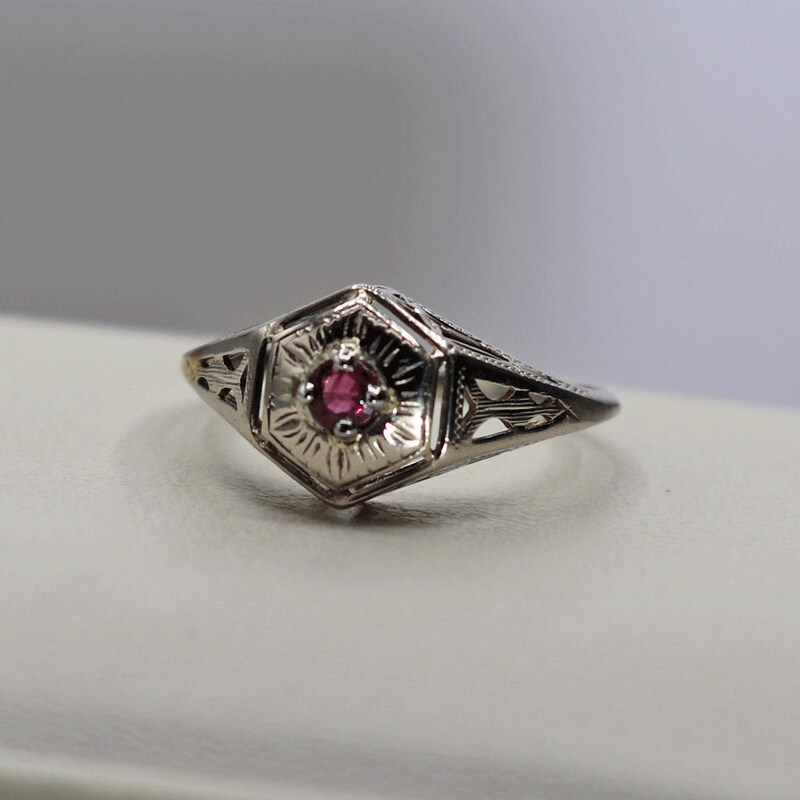 Ruby Filigree Ring - Etsy