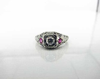 Ruby Filigree Ring - Etsy