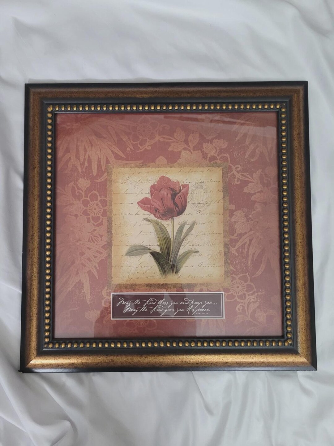 Elizabeth Brownd Art Work – Beautiful Rose With Genuine Iriswood Block ...