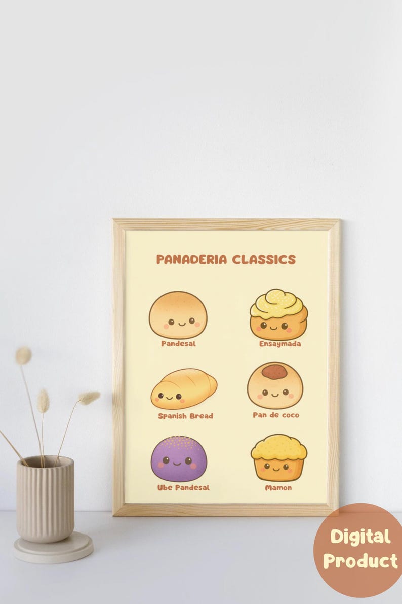 Kawaii Filipino Bread Wall Art | Panaderia Classics Printable ...