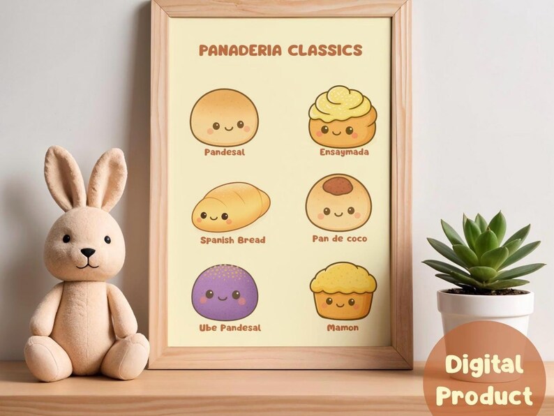 Kawaii Filipino Bread Wall Art | Panaderia Classics Printable ...