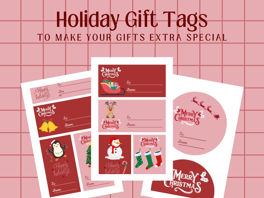 Editable Holiday Themed Gift Tags | Printable Christmas Tags | Festive ...