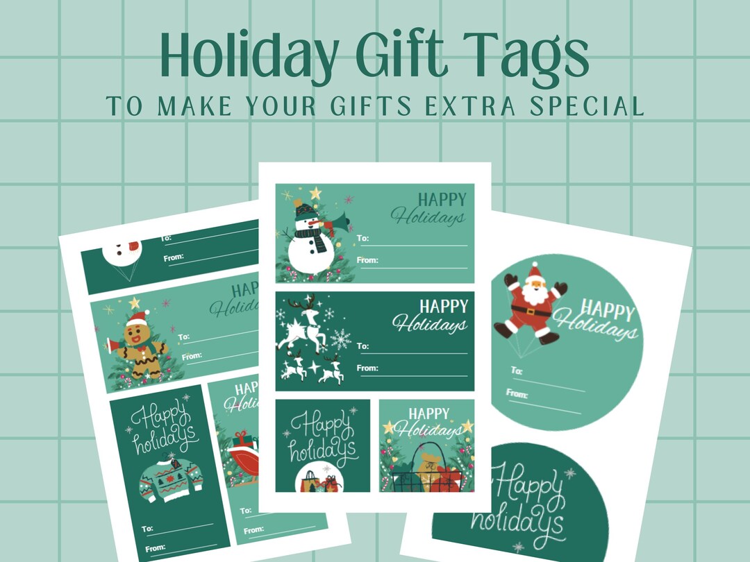 Editable Holiday Themed Gift Tags | Printable Christmas Tags | Festive ...
