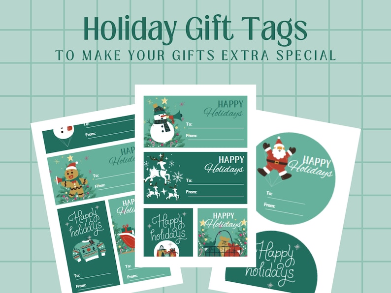 Editable Holiday Themed Gift Tags | Printable Christmas Tags | Festive ...