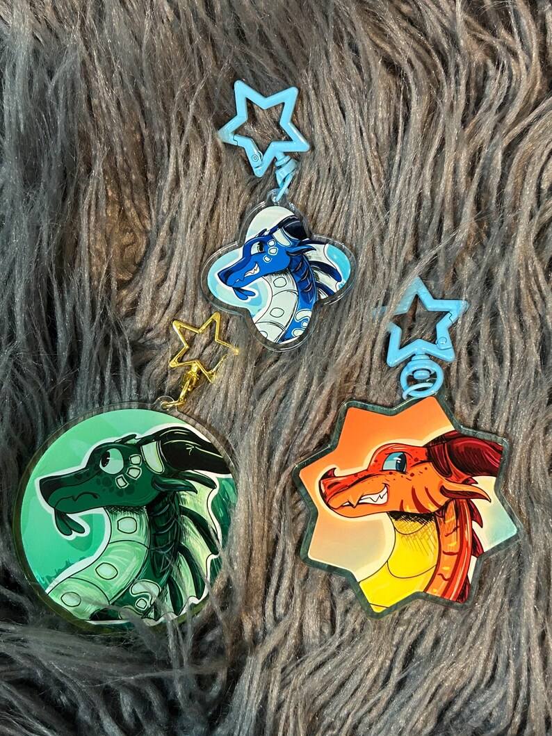 Wings of Fire Keychains | WOF Acrylic Dragon Keychains - Etsy