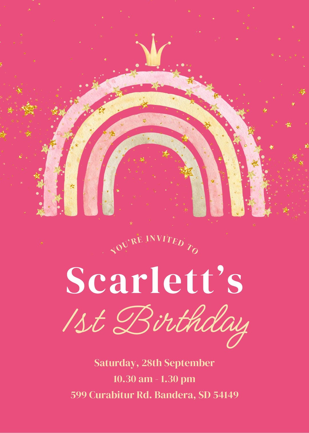 Rainbow Magic Birthday Invitation | Editable Digital Invite | Canva ...