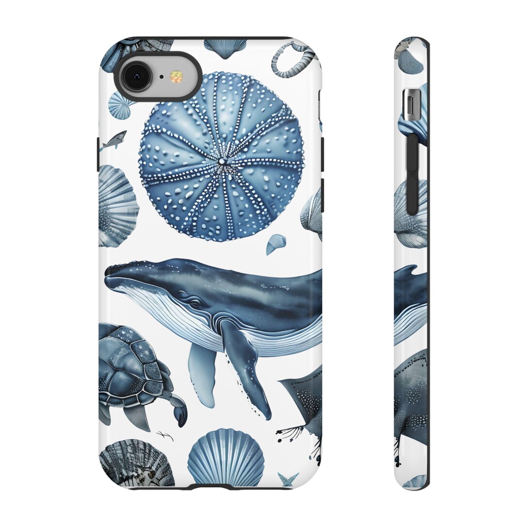 Blue Whale and Seashells Phone Case | Tough Case - Etsy