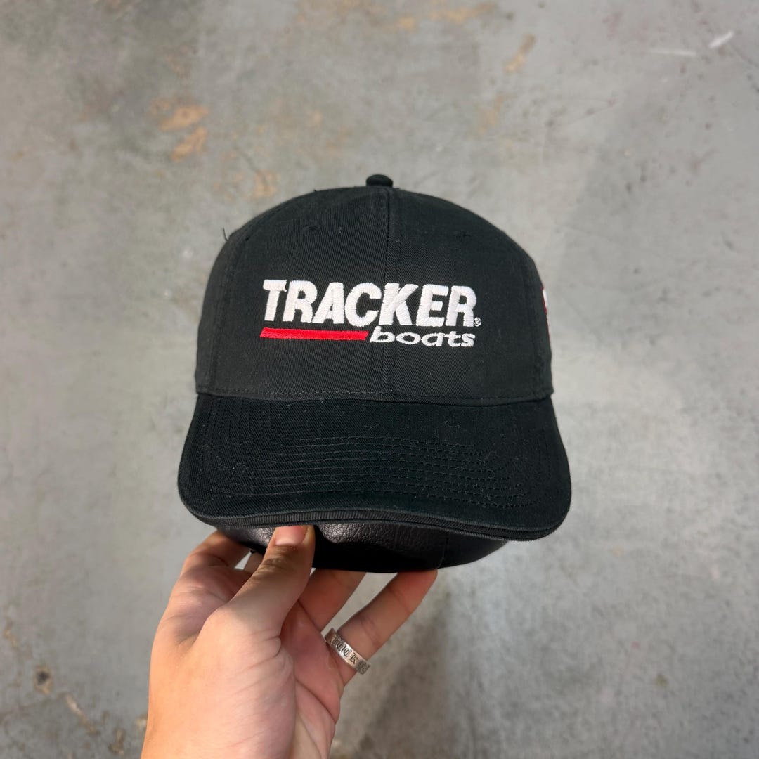 Vintage des années 2000 Tracker Boats The Game Snapback Hat noir OSFA ...