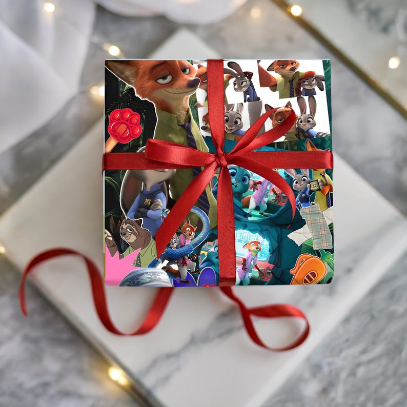 Zootopia Gift Wrapping Paper | Cartoon Animal Friends - Etsy