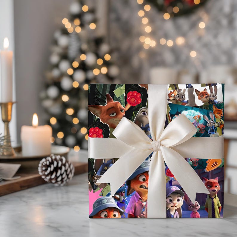 Zootopia Gift Wrapping Paper | Cartoon Animal Friends - Etsy
