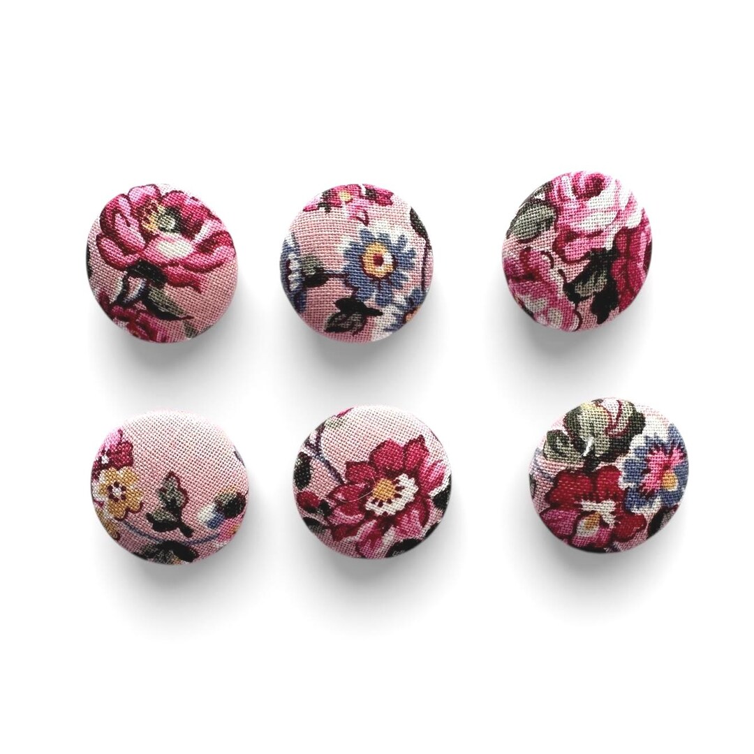 Buttons Vintage Fabric Handmade Shank Button 3/4 Inch Set 6 - Etsy