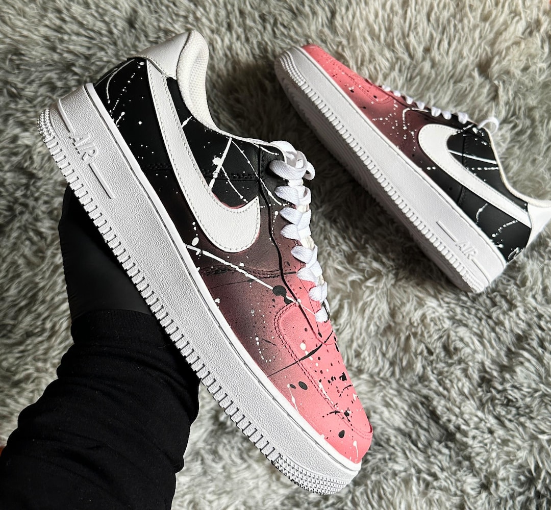 Pink and Black Gradient Af1 Custom Sneakers - Etsy