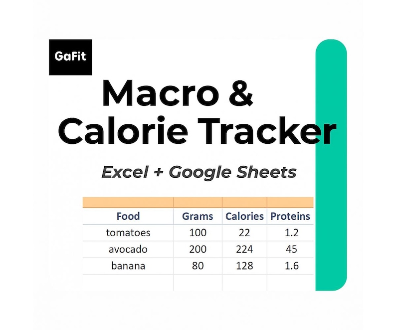Easy to Use | Minimalist | Nutrition Tracker Excel Template | Macro ...