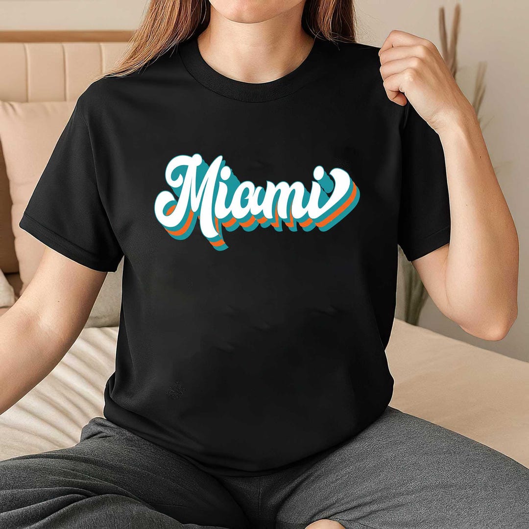 Vintage Miami Script Typography T-shirt, Retro Florida City Tee, State ...