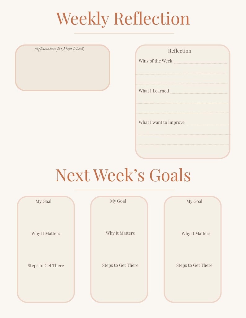 Weekly Planner Printable | Neutral Boho Weekly Overview | Productivity ...