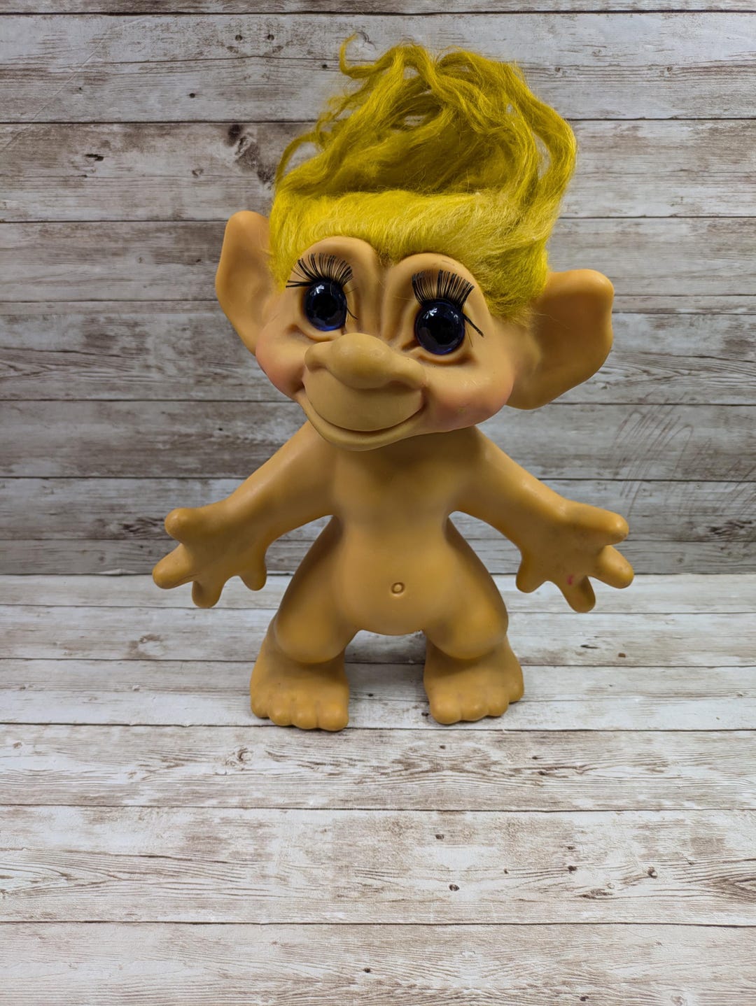 Dam Things Troll Doll 1964 Blond Hair Blue Eyes Eylashes 12 - Etsy