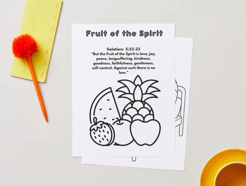 Fruit of the Dpirit Coloring Pages - Etsy