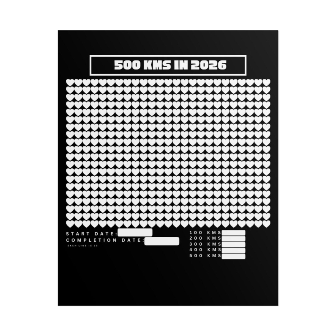 500 KMS in 2026 Tracker Poster | Rolled Poster Running and Walking - Etsy