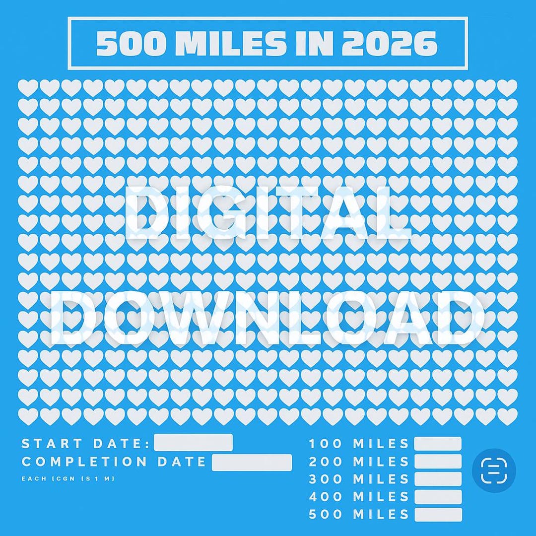2026 500 Mile Running Walking Challenge Log - Etsy